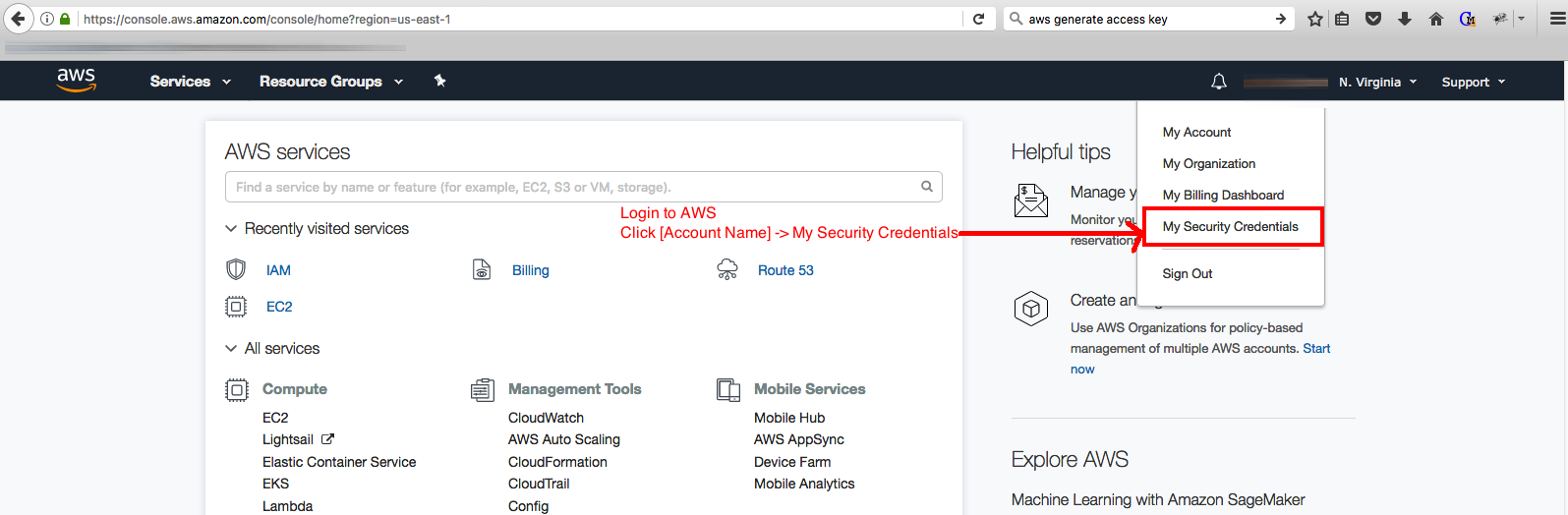 Setting AWS Access Credentials Nyquest Consulting LLC